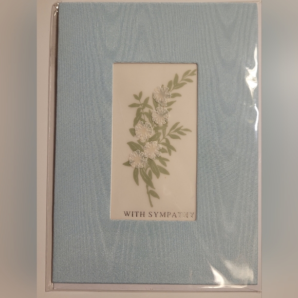 Party Supplies | With Sympathy Greeting Card Blue White Flowers | Poshmark